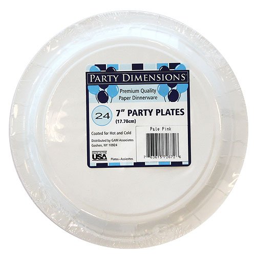 Party Dimensions 24 Count Paper Plate, 7-Inch, Pink