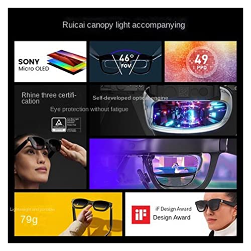 QINTEX Air Smart AR 3D Cinema HD IMAX Glasses Mobile Cell Phone Projection Screen Virtual Reality Game Video Music Sunglasses (Size : for iOS)