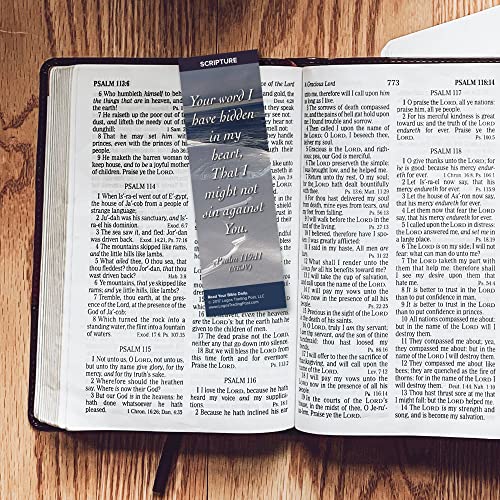 Christian Bookmark with Bible Verse, Pack of 25, Scripture Themed, Your Word I Have Hidden in My Heart, Psalm 119:11