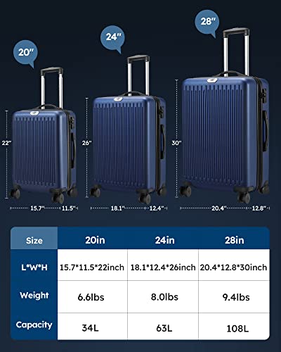 Hardside Expandable Luggage with Spinner Wheels,24 inch Travel Suitcases with TSA Lock…