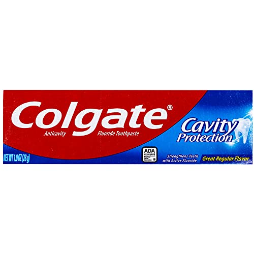 Colgate Cavity Protection Toothpaste, Creat Regular Flavor, Travel Size 1 oz (28g) - Pack of 2