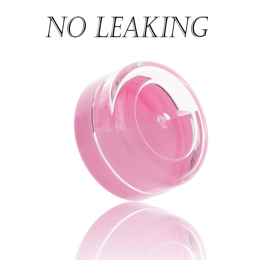 ZEJIA 5 Gram Sample Containers with Lids, Mini Makeup Containers, Empty Plastic Travel Cosmetic Containers with Labels(50 Count, Pink Lid)