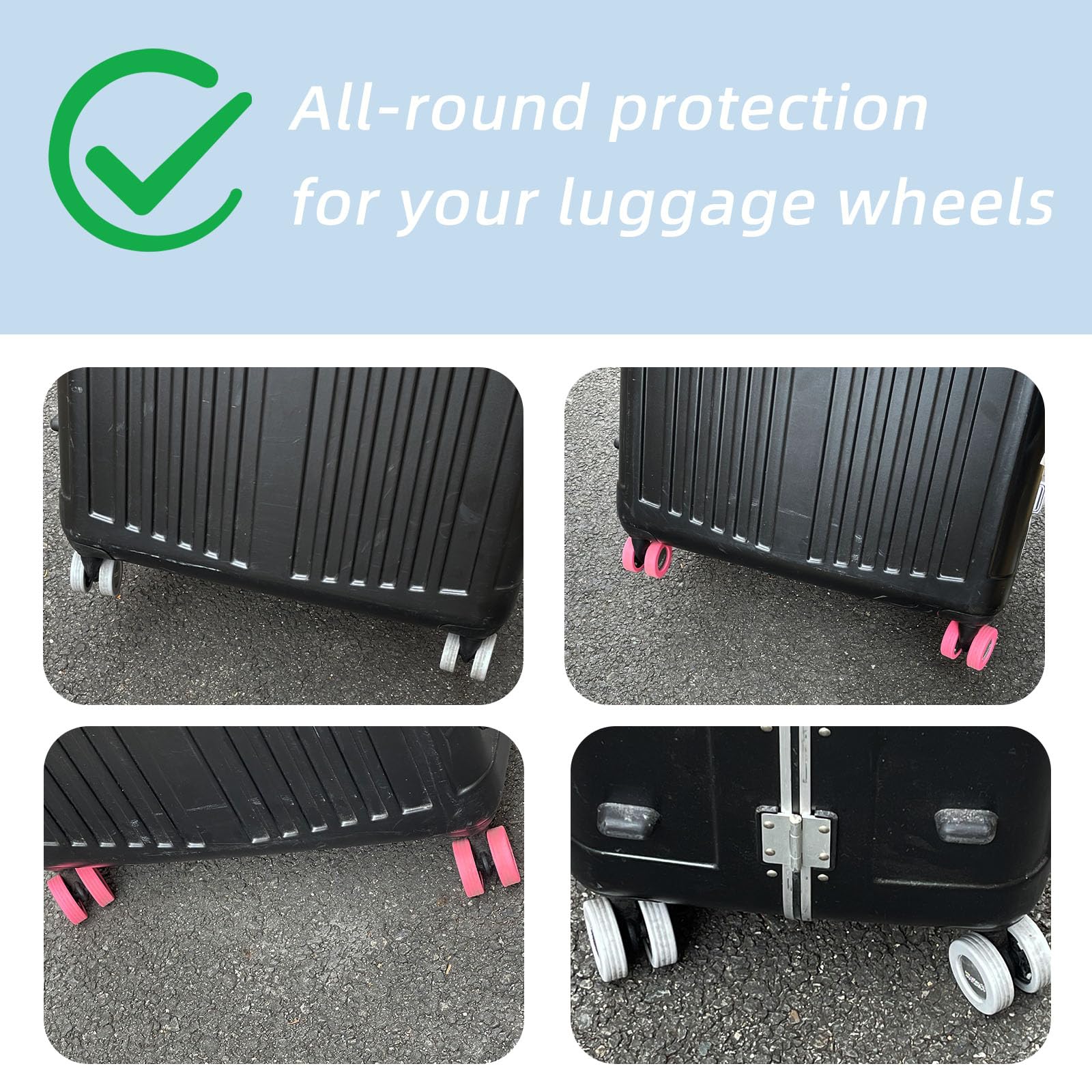 Zalengine 10-Pack Luggage Suitcase Wheels Cover - Luggage Wheels Cover for most 8-Spinner Wheels Luggage Sets - Protect Luggage Wheels from Wear and Tear (orange)