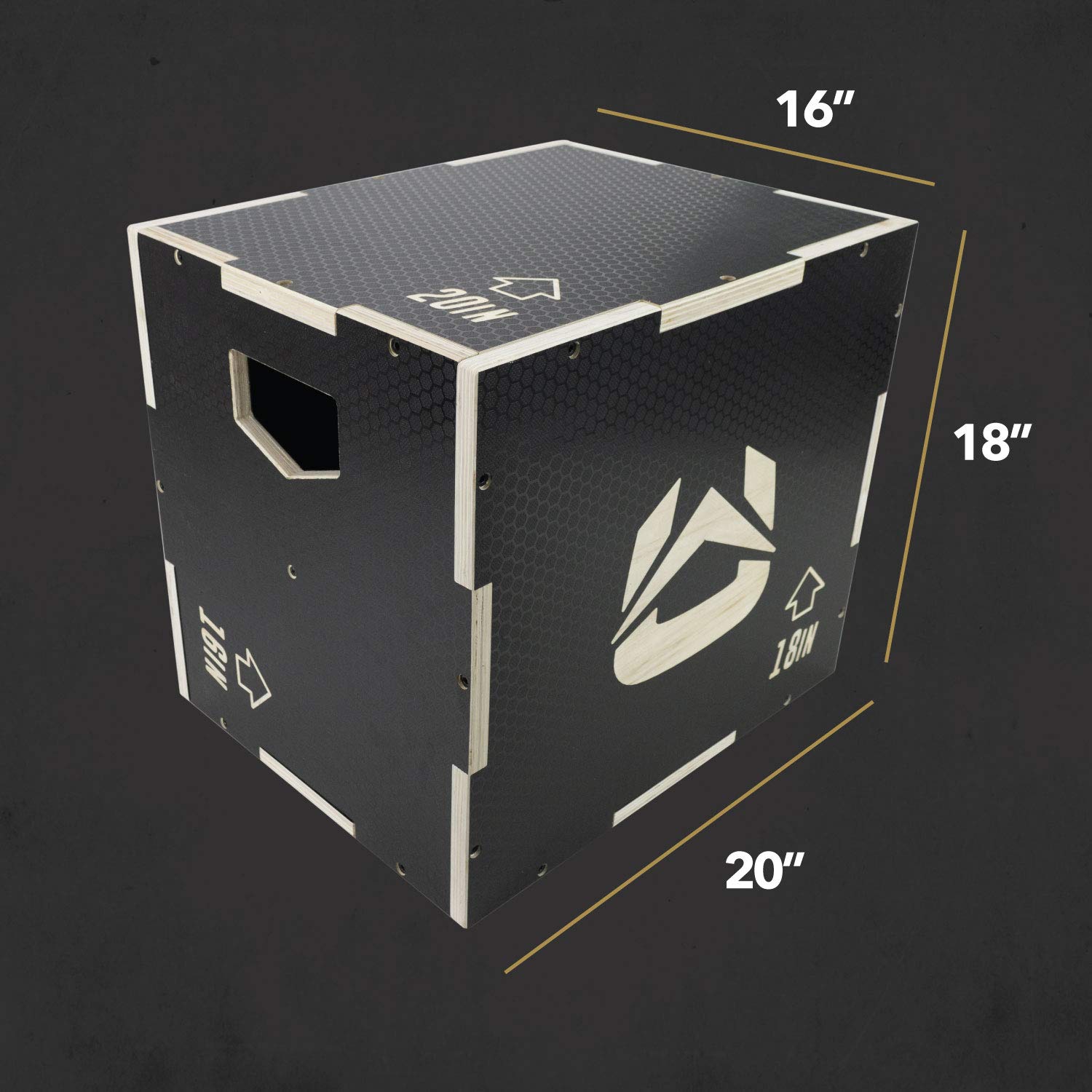 Antislip Wood Plyo Box, 31 Plyometric Jump Training Squat, Step Up, Jumps & More Workout, Size S, M, L, Xl, Home Gym Exercise Equipment