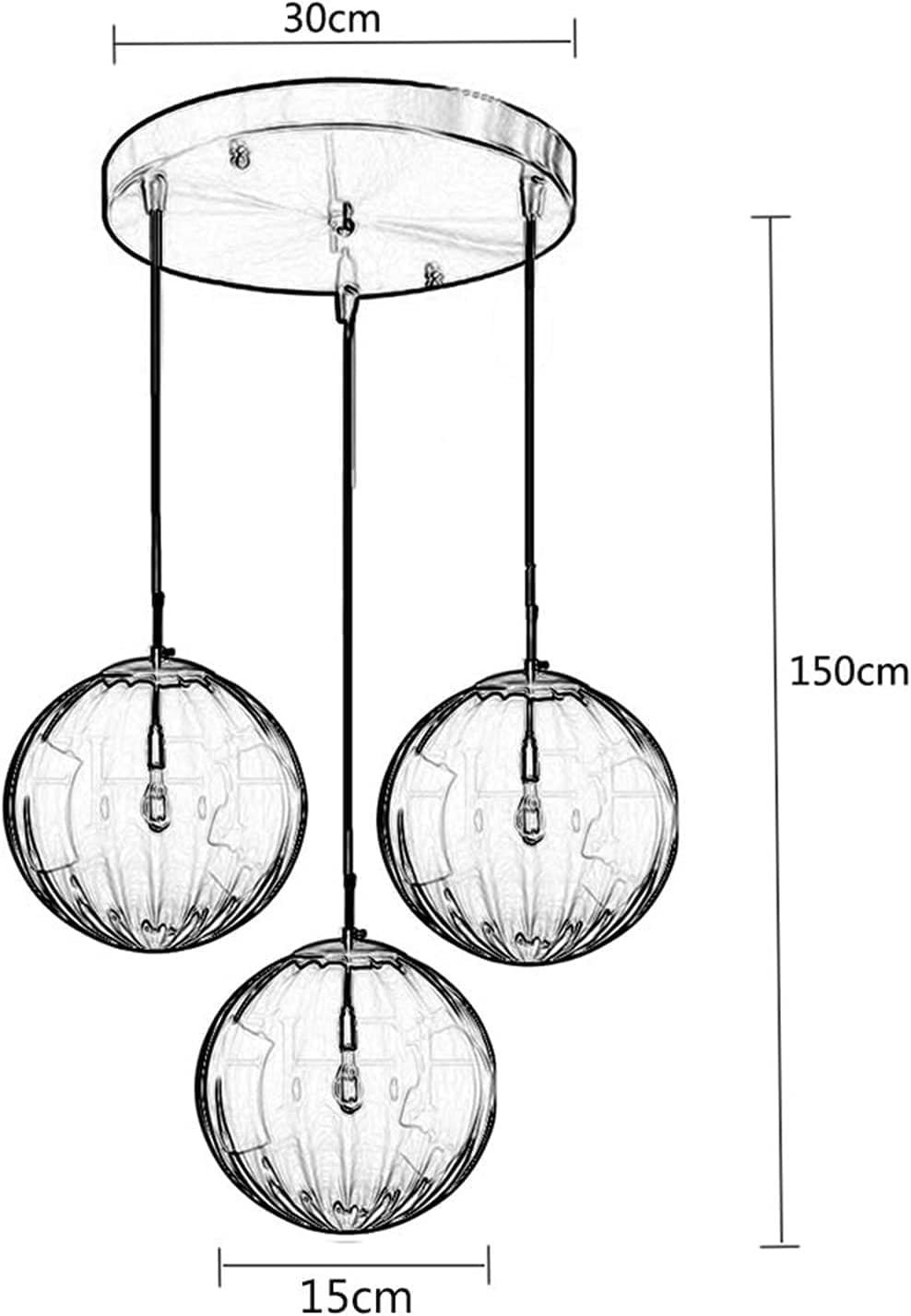 SCTOU Mid Century Modern Ceiling Light Blown Amber Industrial Retro Light Farmhouse Chandelier 3 Lights Gold Glass Globe Pendant Light for Dining Room Kitchen Island Bedroom Bar