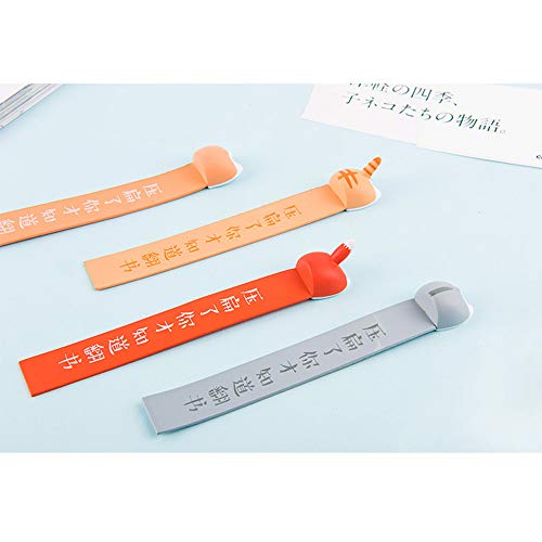 KOOBOOK 4Pcs Lovely Cartoon Dog Cat Hamster Fox Ass Bookmarks Novelty Animal Butt Elasticity Bookmark for Book Reading Gift