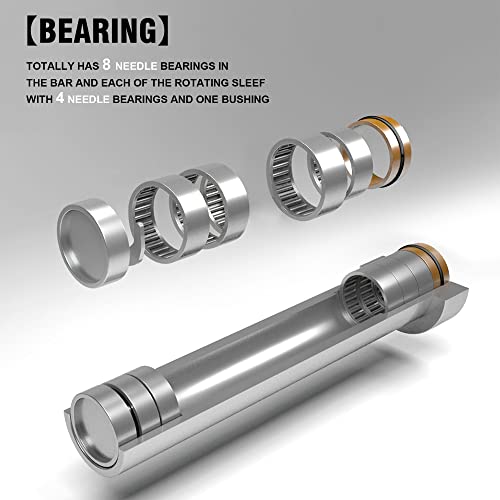 Olympic Barbell Bar 7ft-44LB 1000LB/1500LB/700LB Capacity Olympic Bearing Barbell (700LB-Black)