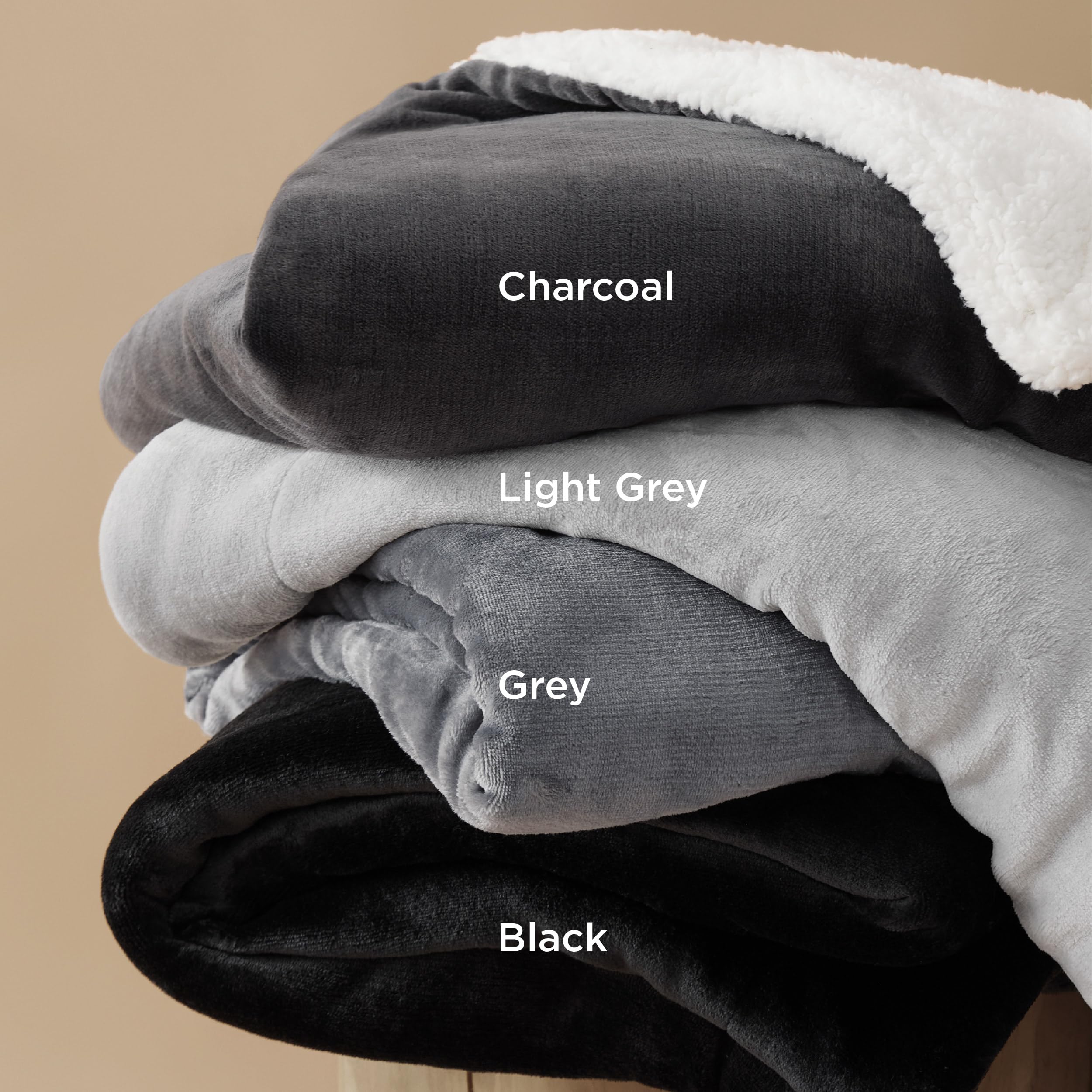 BEDSURE Sherpa Fleece Throw Blanket Twin Size for Couch - Thick and Warm Blankets for Winter, Soft and Fuzzy Twin Blanket for Bed, Grey, 60x80 Inches