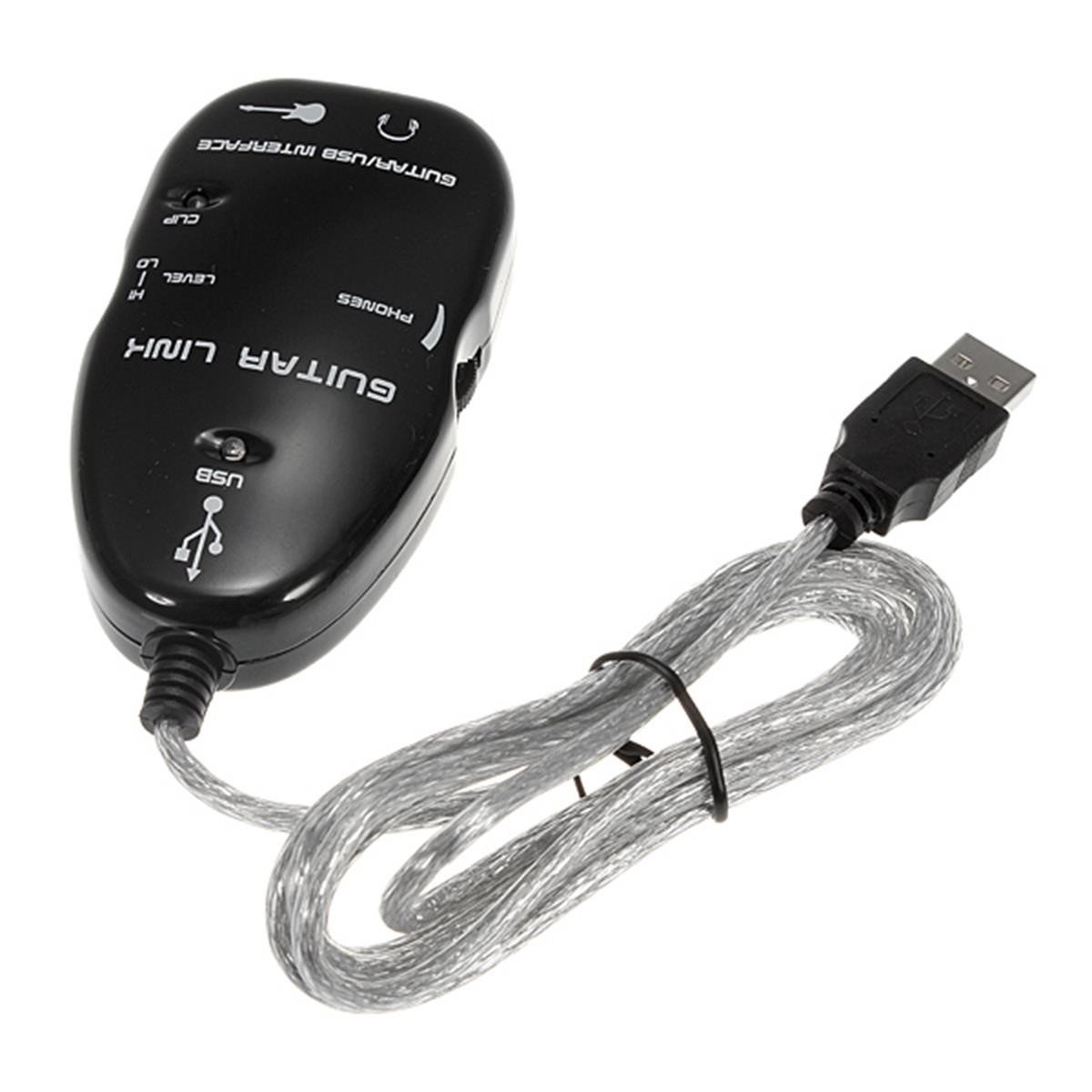 1.4m USB Guitar Link cable Cord Electric Guitar Interface USB Guitar Adapter Audio Effects Regulator For MAC/PC MP3 Recording