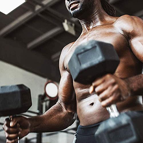 WF Athletic Supply 5-25Lb Rubber Coated Hex Dumbbell Set with A Frame Storage Rack Non-Slip Hex Shape for Muscle Toning, Strength Building & Weight Loss, Charcoal Rack