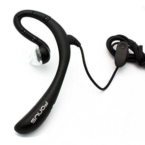 Wired Headset Mono Handsfree Earphone 3.5mm Headphone Boom Microphone Single Earbud [Black] for Verizon Samsung Galaxy J3 Mission Eclipse - Verizon Samsung Galaxy J7 V (2017)