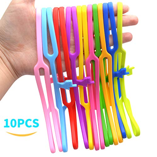 Silicone Finger Bookmarks, 10 pcs Silicone Finger Point Bookmarks Elastic Book Mark Strap Home School Office Supply for Adults and Kids