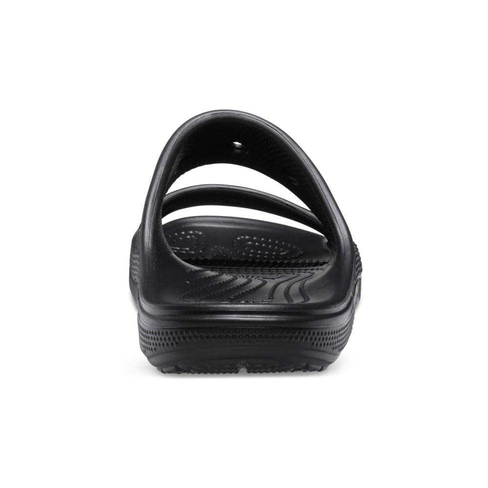 Crocs Unisex Men's and Women's Baya Two-Strap Slide Sandals, Black, Numeric_12 US
