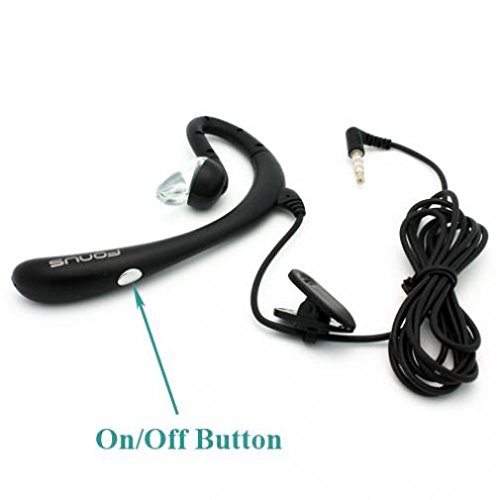 Wired Headset Mono Handsfree Earphone 3.5mm Headphone Boom Microphone Single Earbud [Black] for Verizon Samsung Galaxy J3 Mission Eclipse - Verizon Samsung Galaxy J7 V (2017)