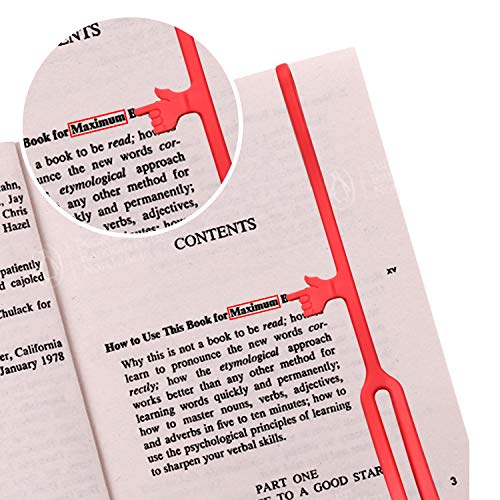 Silicone Finger Bookmarks, 10 pcs Silicone Finger Point Bookmarks Elastic Book Mark Strap Home School Office Supply for Adults and Kids