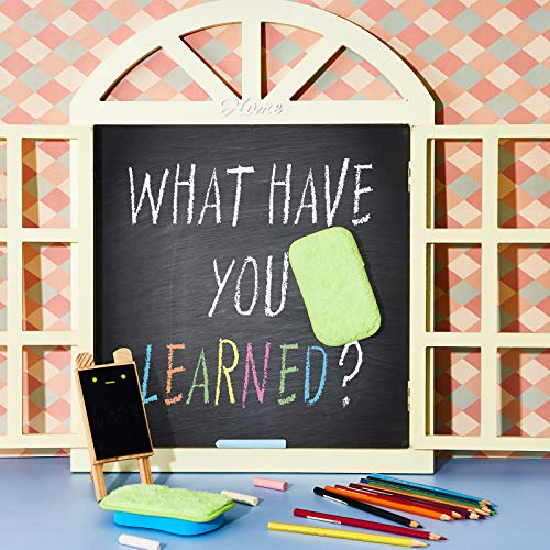 Microfiber Dustless Chalk Eraser Magnetic Chalkboard Eraser Multipurpose Cleaning Duster Washable Reusable Eraser for Markers, Chalk, Home, Classroom and Office (2 Pieces)