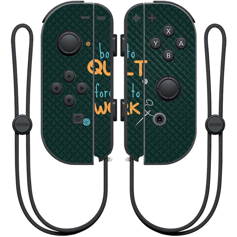 MightySkins Carbon Fiber Skin for Nintendo Joy-Con Controller - Born to Quilt | Protective, Durable Textured Carbon Fiber Finish | Easy to Apply, Remove, and Change Styles | Made in The USA