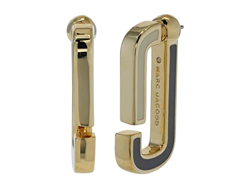 Marc Jacobs Enamel Flat Hoops Earrings Black Multi/Gold One Size