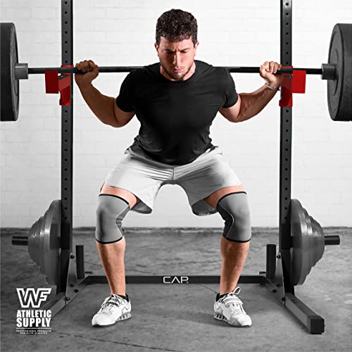 WF Athletic Supply Squat Stand with J-Hooks & Pull up bar, Bench Press Rack for Full Body Strength Workout; Safety Spotter Arms, Plate Holder & Half Rack Conversion Kit Attachments Available