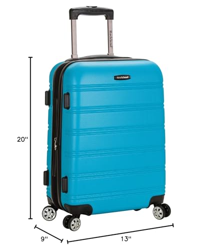 Rockland Melbourne Hardside Expandable Spinner Wheel Luggage, Turquoise, Carry-On 20-Inch