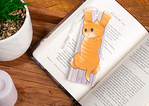 Hello Me to Remember Goldtone Kitty 6 x 2 Cardstock Bookmark with Tassel Pack of 12