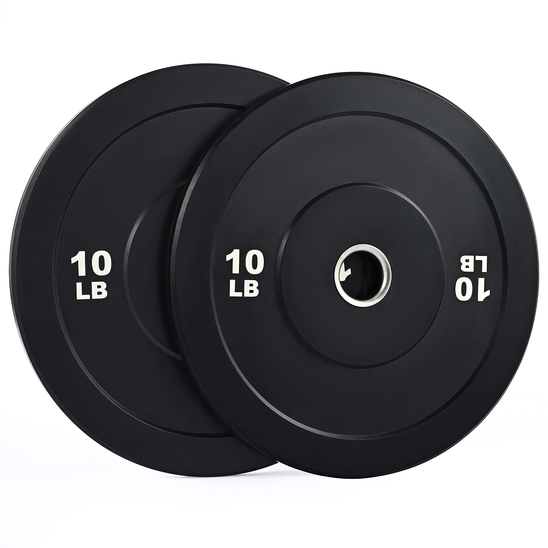 ZELUS Weight Plate Set, Twin 2" Bumper Plates for Strength and Training Fitness, Olympic Weight Set with Rubber Barbell Dumbbell Plates Stainless Steel Inserts for Pro or Home Gyms, Set of 2