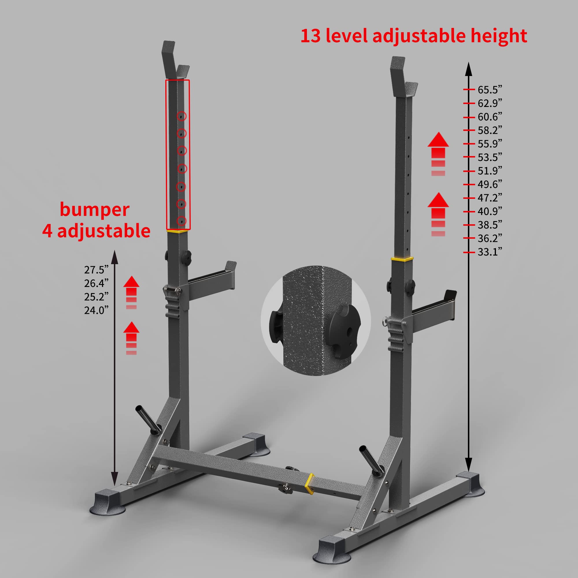 K KiNGKANG Squat Rack,Bench Press Rack Push Up Multi-Function Barbell Rack Weight Lifting Gym Home Gym Equipment