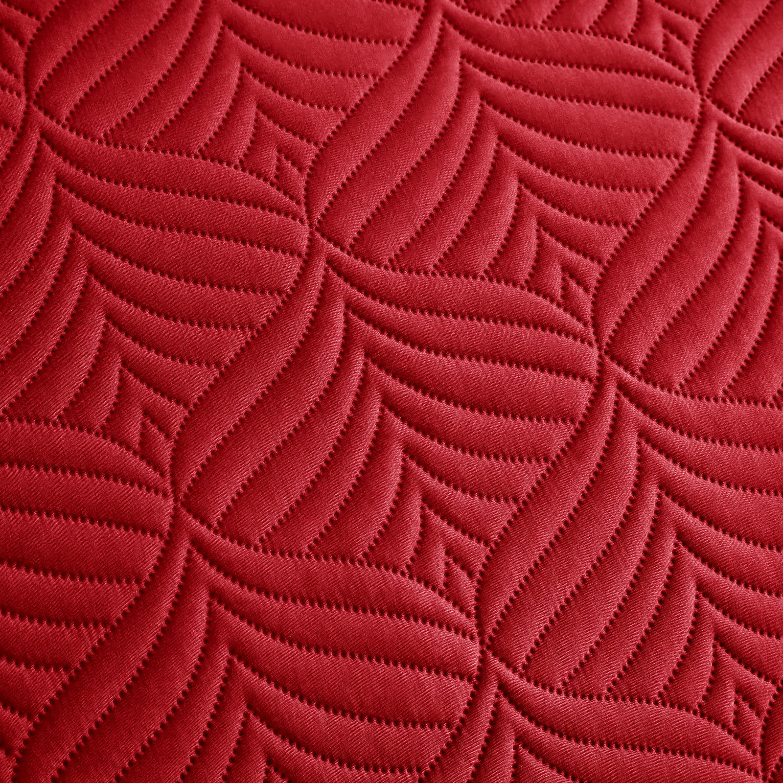 Whale Flotilla Elegant Extra Soft Quilts Queen Size, 3-Piece Lightweight Modern Geometric Full Queen Quilt Bedding Sets Bedspread Coverlet for All Seasons, Red