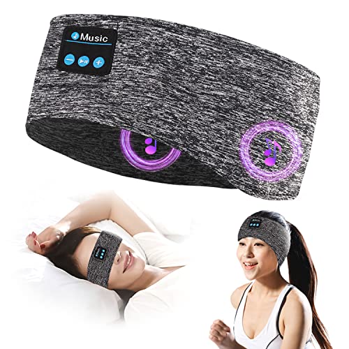 Hoseili 2022 New Sleep Headset Bluetooth Headset,with Ultra-Thin high-Definition Stereo Speakers, Suitable for Sleep, Sports, Jogging, Yoga, Insomnia, air Travel, etc(Light Grey)