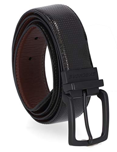 Skechers Mens Casual & Dress Belt, Black/Brown (Stretch Performance Reversible), 36