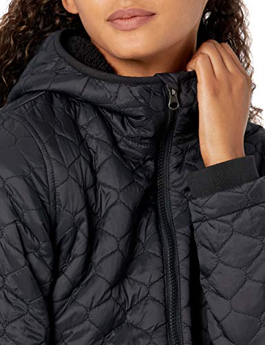 Amazon Essentials Women's Lightweight Quilted Full-Zip Water-Resistant Sherpa-Lined Hooded Puffer Jacket, Black, XX-Large