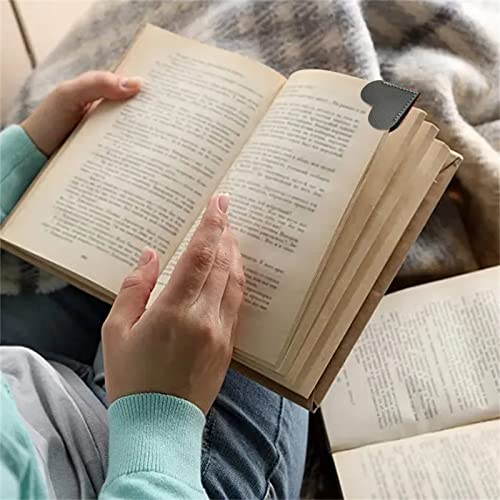 Leather Heart Bookmark, 6 Pcs Corner Page Book Marks for Women, Kids, Cute Bookmarks for Women, Handmade Book Accessories for Reading Lovers, Bookworms' Gifts (A-6PC)