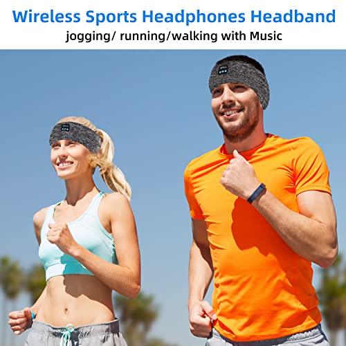 Hoseili 2022 New Sleep Headset Bluetooth Headset,with Ultra-Thin high-Definition Stereo Speakers, Suitable for Sleep, Sports, Jogging, Yoga, Insomnia, air Travel, etc(Light Grey)