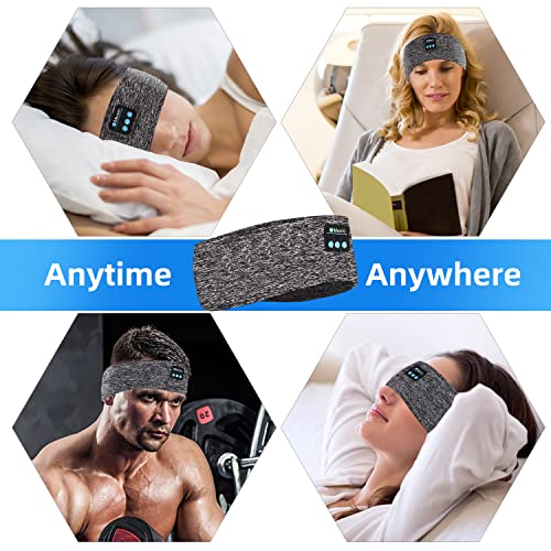 Hoseili 2022 New Sleep Headset Bluetooth Headset,with Ultra-Thin high-Definition Stereo Speakers, Suitable for Sleep, Sports, Jogging, Yoga, Insomnia, air Travel, etc(Light Grey)