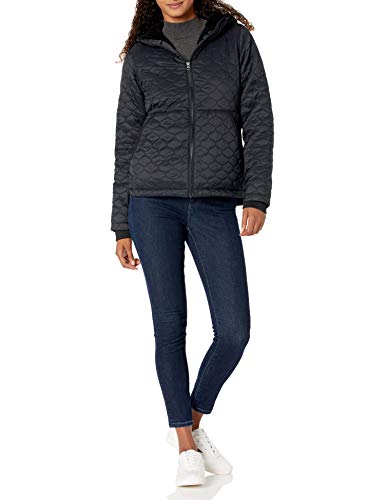 Amazon Essentials Women's Lightweight Quilted Full-Zip Water-Resistant Sherpa-Lined Hooded Puffer Jacket, Black, XX-Large