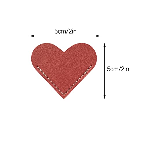 Leather Heart Bookmark, 6 Pcs Corner Page Book Marks for Women, Kids, Cute Bookmarks for Women, Handmade Book Accessories for Reading Lovers, Bookworms' Gifts (A-6PC)