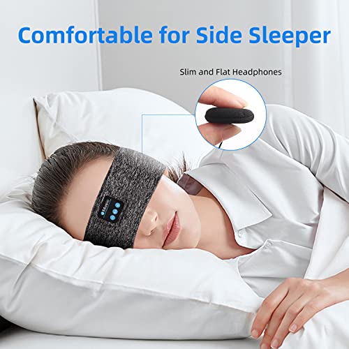 Hoseili 2022 New Sleep Headset Bluetooth Headset,with Ultra-Thin high-Definition Stereo Speakers, Suitable for Sleep, Sports, Jogging, Yoga, Insomnia, air Travel, etc(Light Grey)