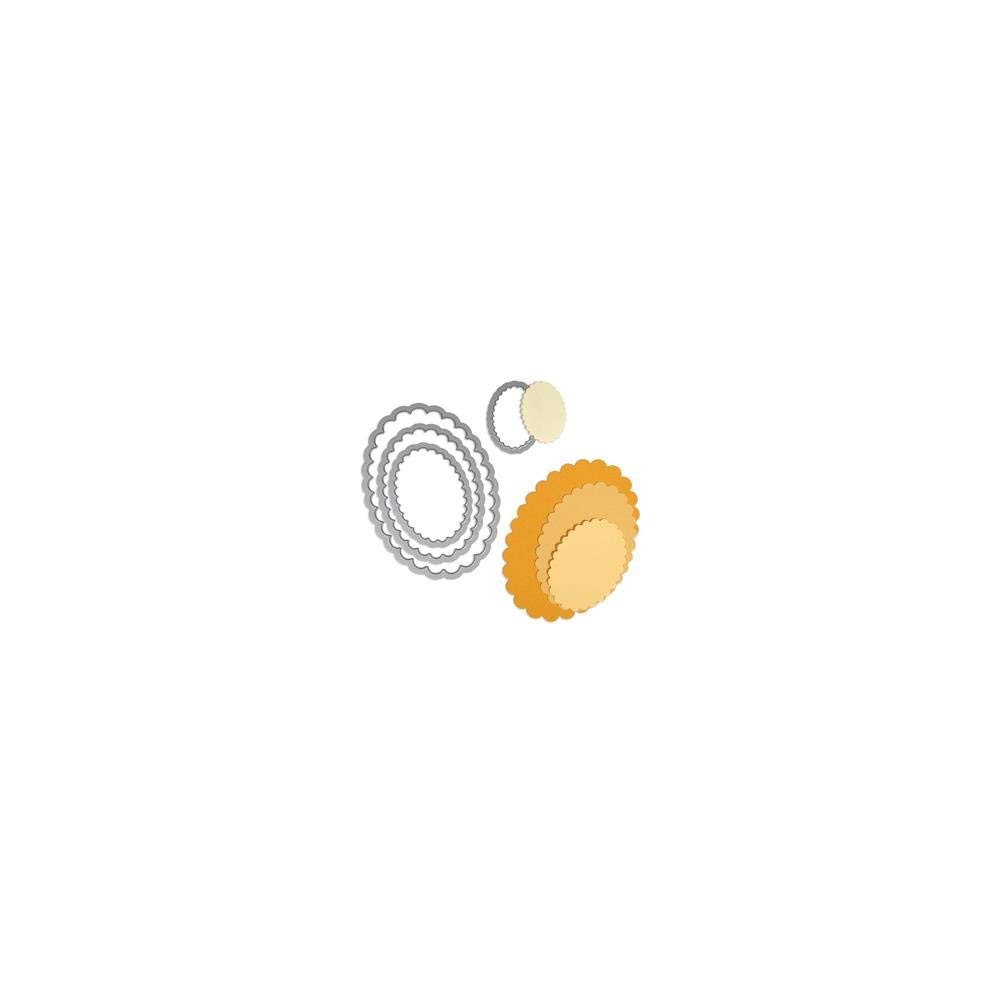 Sizzix Framelits Die Set 4/PK - Ovals, Scallop