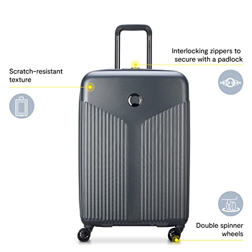 DELSEY PARIS Comete 3.0 Hardside Expandable Luggage with Spinner Wheels, Lavender, Checked-Large, 28 Inch
