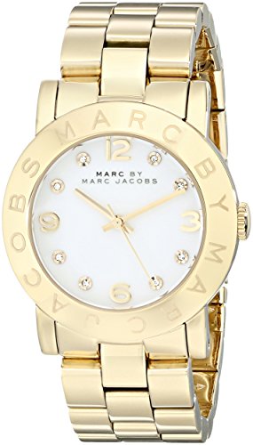Marc by Marc Jacobs Amy Crystal Accented Gold-Tone Womens Watch MBM3056