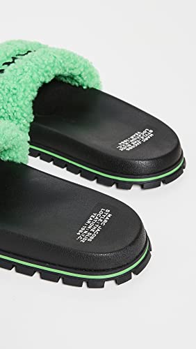 Marc Jacobs Women's The Teddy Slides, Fluffy Green, 6 Medium US