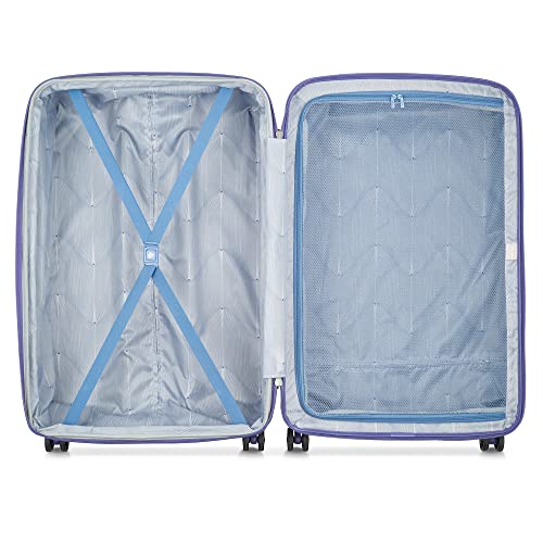 DELSEY PARIS Comete 3.0 Hardside Expandable Luggage with Spinner Wheels, Lavender, Checked-Large, 28 Inch