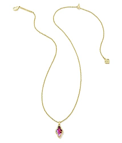 Kendra Scott Framed Abbie Short Pendant Necklace Gold Light Burgundy Illusion One Size