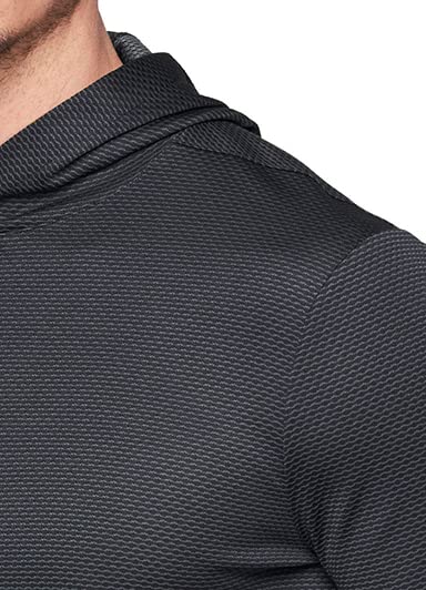 RBX Men's Lightweight Hoodie Top Quick Drying Long Sleeve Tee Texture Charcoal S