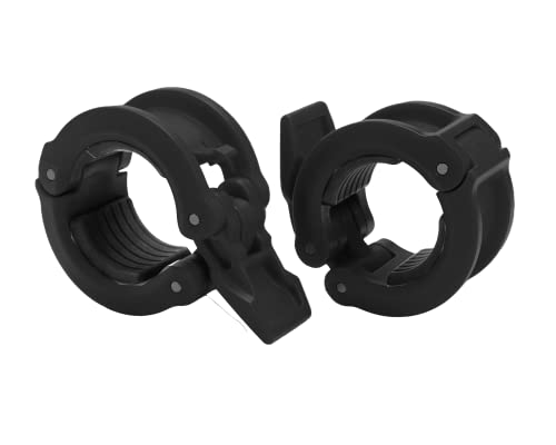 LC Fitness Olympic Barbell Clamps Collars Quick Release Pair Weight Clips for 2 inch Barbell (Black)