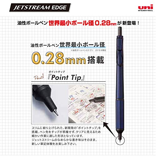 uni Jetstream EDGE 0.28mm Oil-based Ballpoint Pen, Navy Body (SXN100328.9)