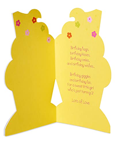 American Greetings 1st Birthday Card for Girl (Cupcake)