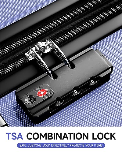 SunnyTour 24In Expandable Checked Luggage, Hard Shell Spinner Suitcase with Wheels for Business/Travel (Lavender)