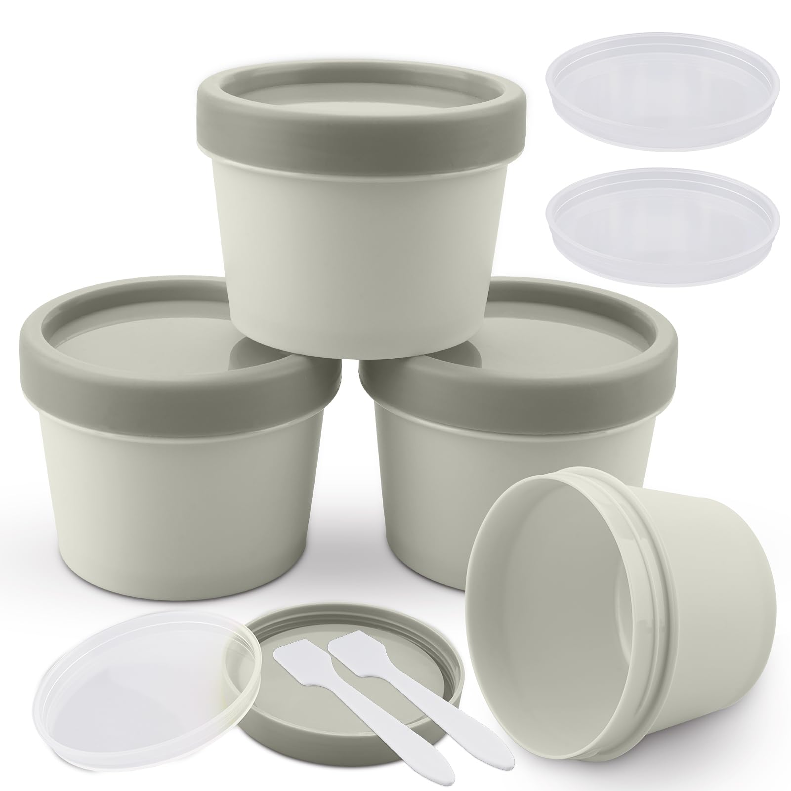 Cosywell Travel Containers for Toiletries Plastic Cream Jars 3.4oz/100ml Empty Cosmetic Pot Jars 4 Pieces Refillable TSA Approved Leak-proof Travel Size Accessories with Lids(Black)