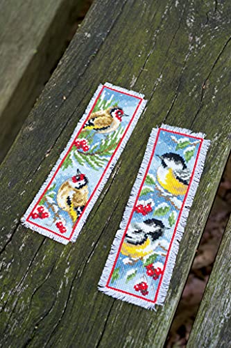 Vervaco Cross Stitch Bookmark Kit Birds in Winter (Set of 2) 2.4" x 8"